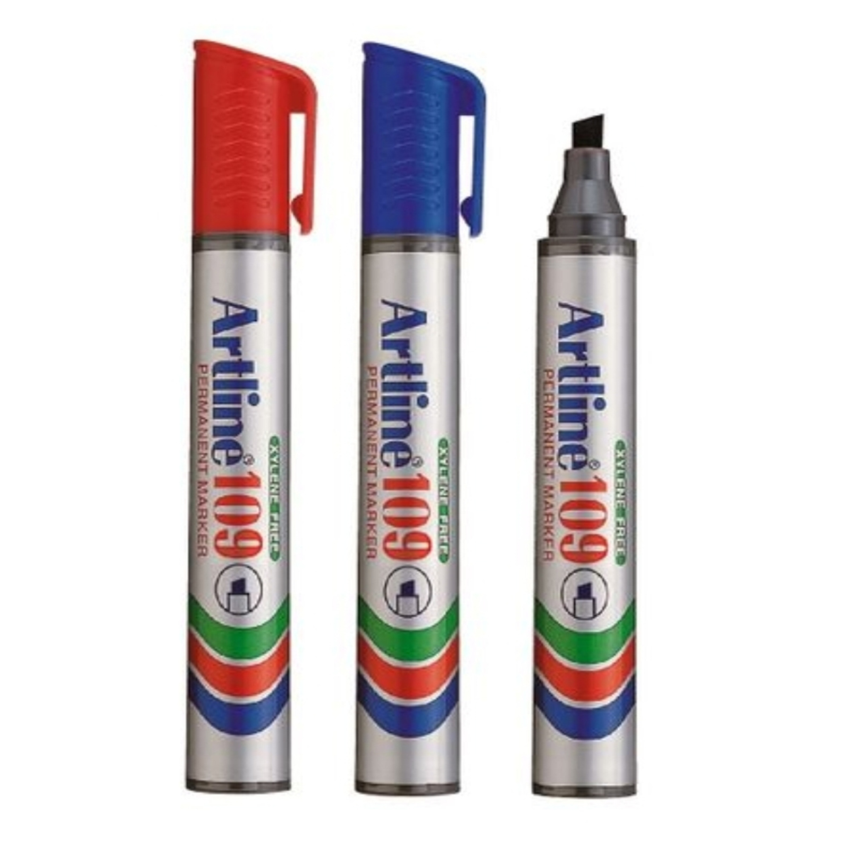 Artline 44643 Μαρκαδόρος Ανεξίτηλος Πλαστικός με Πλακέ Μύτη - Χρώματα ...